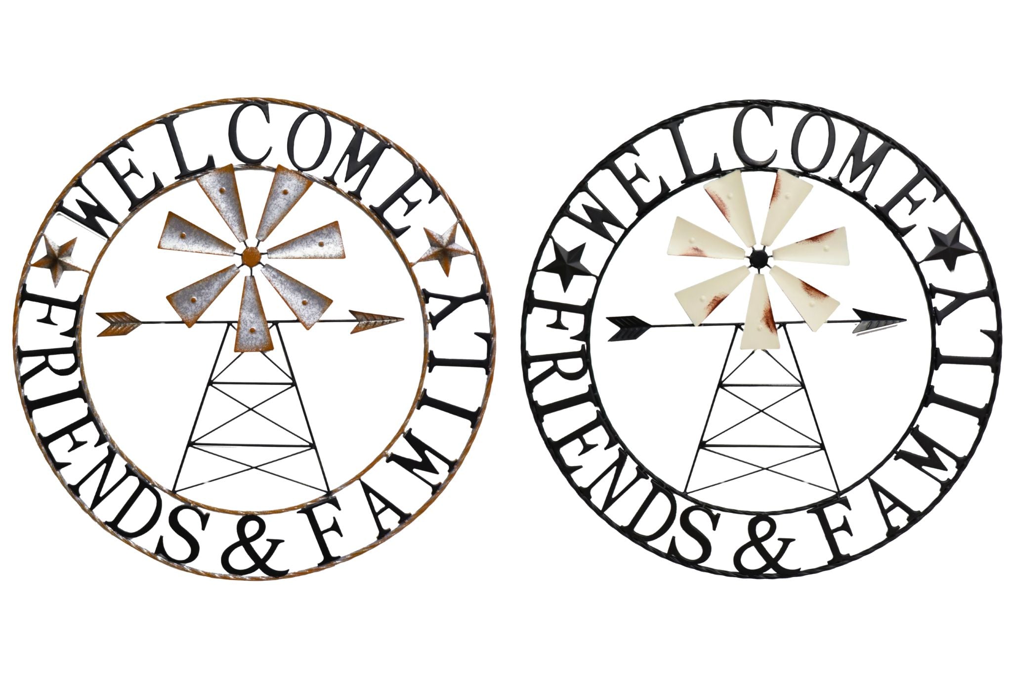 Metal Wall Art Windmill Welcome FriendsFamily 79cm 2 Asstd – RC Direct ...