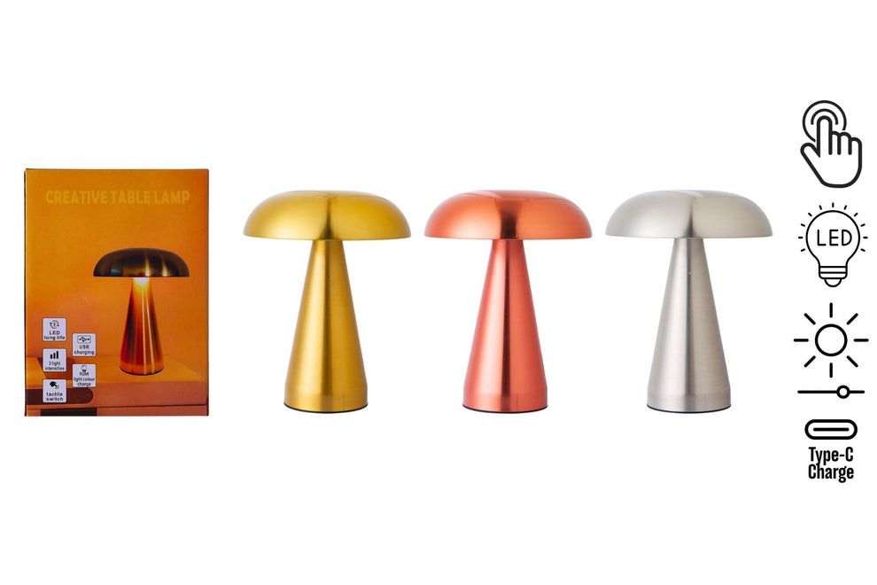 Metal LED Table Lamp 3-Colours 20x15 cm 3 Asstd – RC Direct Import